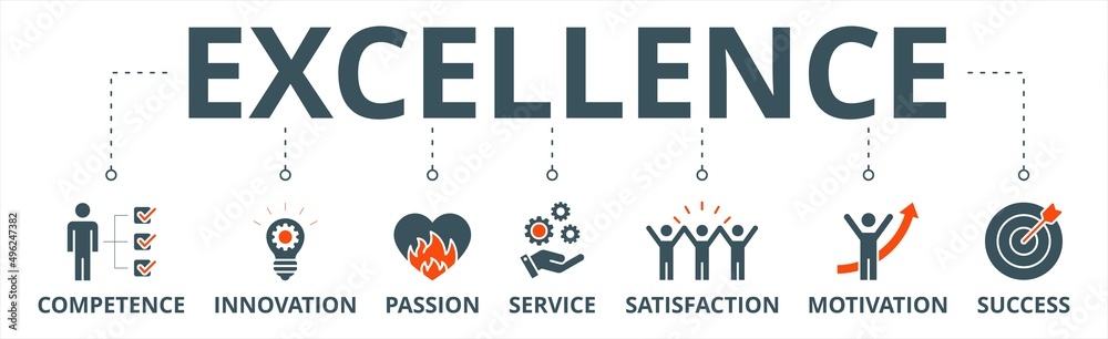 Excellence banner web icon vector illustration concept for business ...