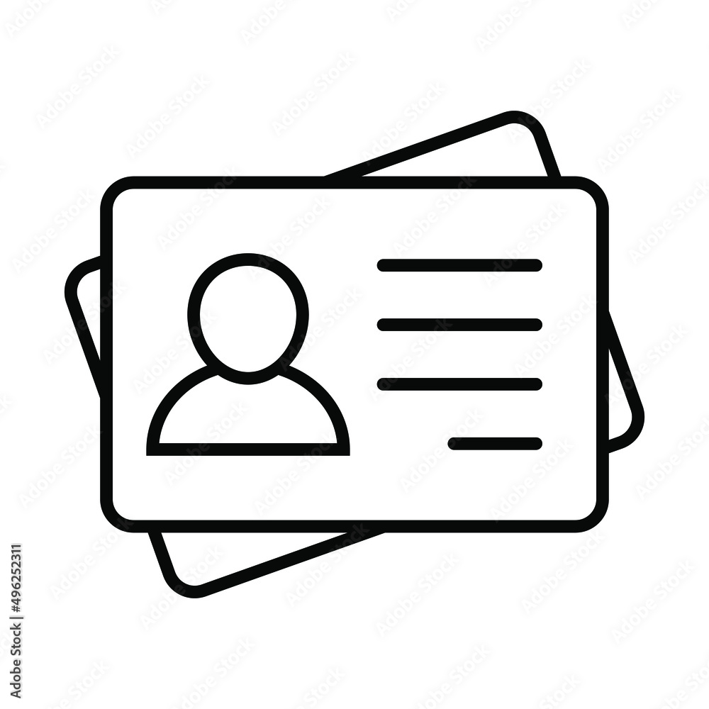 ID Card icon collection. Employee clerk card, driver license ...