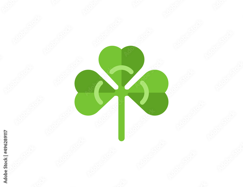 Shamrock vector flat emoticon. Isolated Shamrock emoji illustration ...