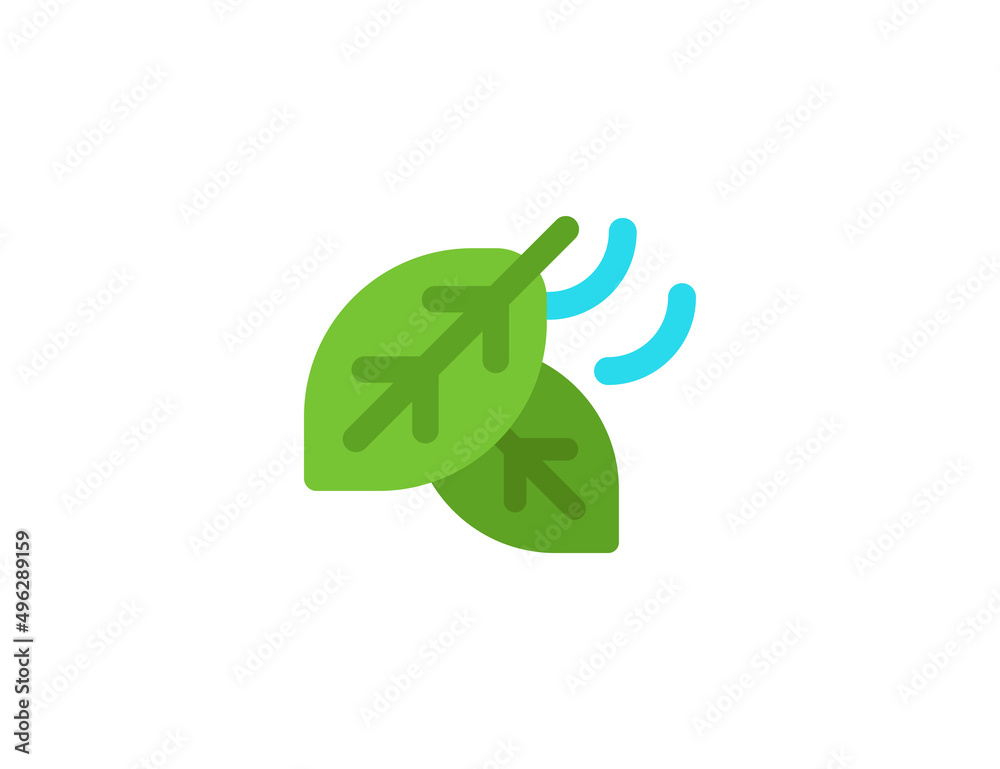 Leaf Fluttering in Wind vector flat emoticon. Isolated Fallen leaf ...