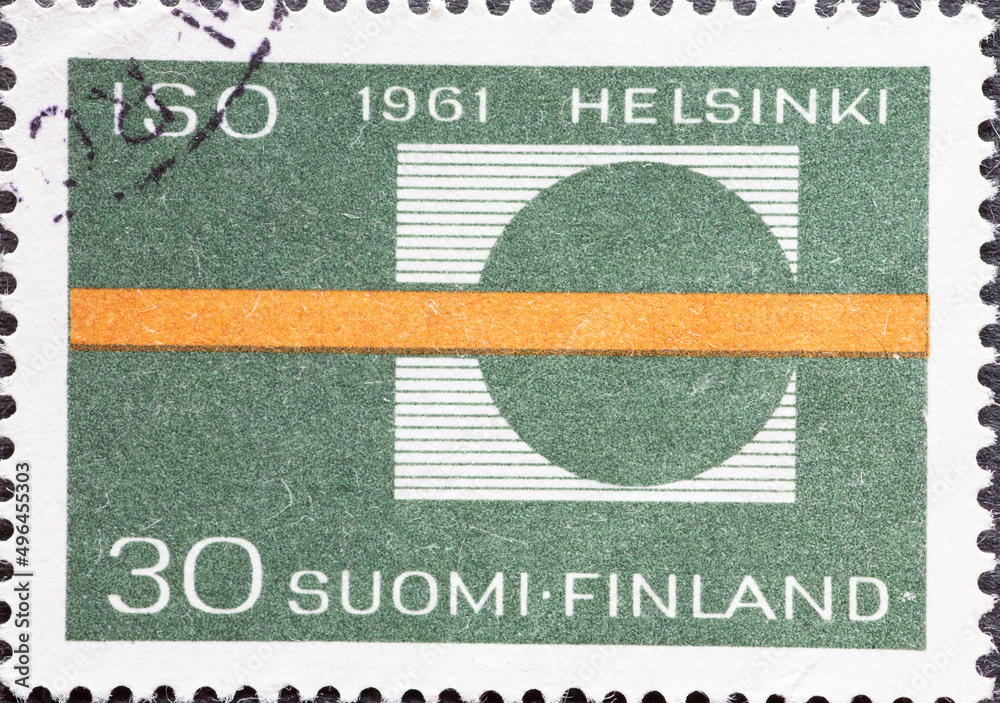 Finland - circa 1961: a postage stamp from Finland, showing an emblem ...