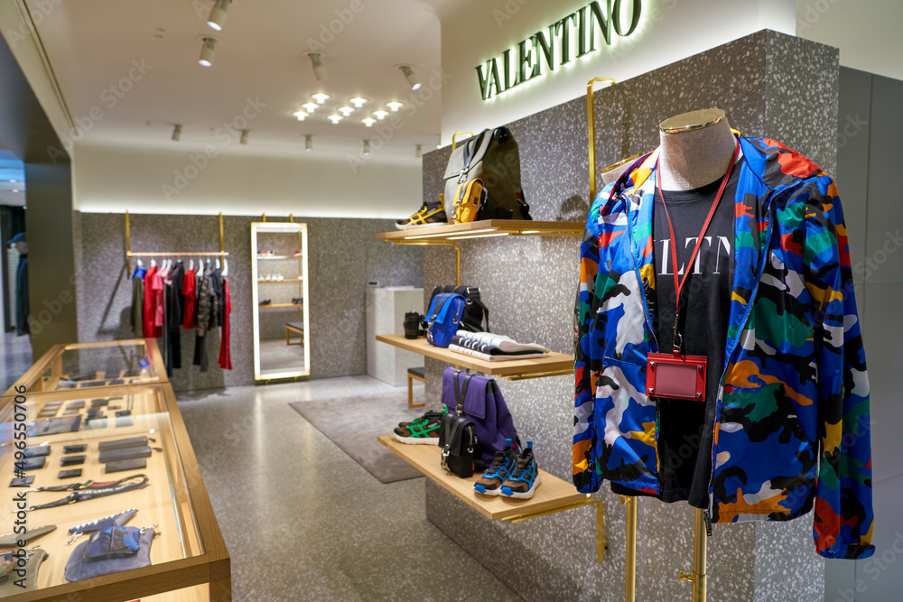 ROME, ITALY - CIRCA NOVEMBER, 2017: Valentino products on display at a ...
