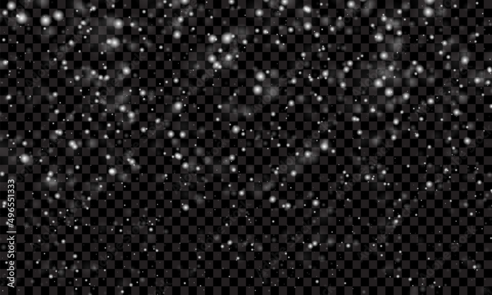 Falling snow flakes banner. White snowflakes flying in the air. Snow ...
