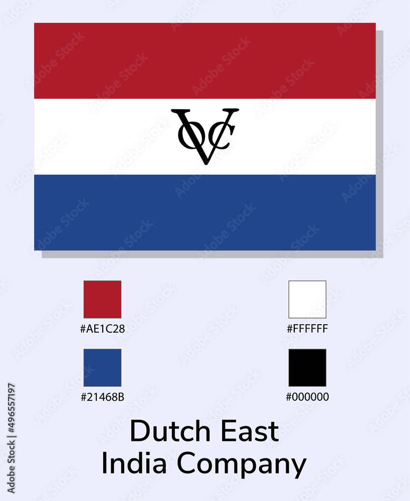 Vector Illustration of Dutch East India Company flag isolated on light ...