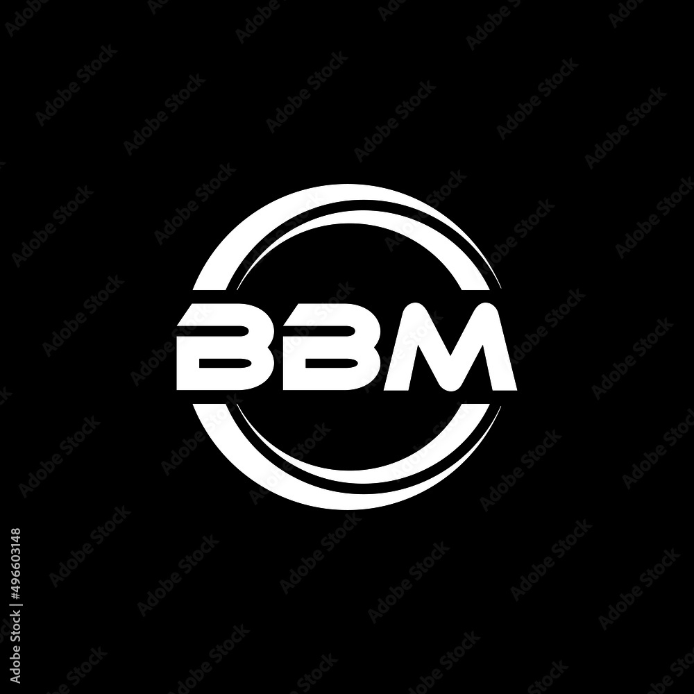 BBM letter logo design with black background in illustrator, vector ...