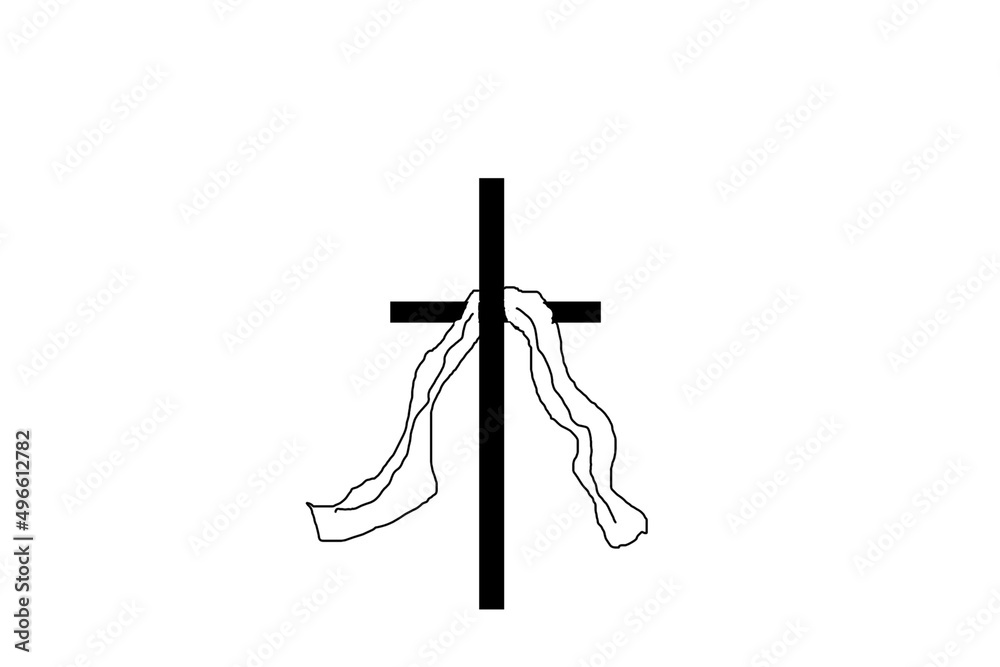 holly cross on Golghota black and white illustrated vector Stock ...