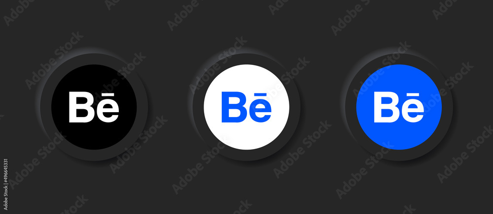 Behance logo sign with shadow. behance icon set. behance button. social ...