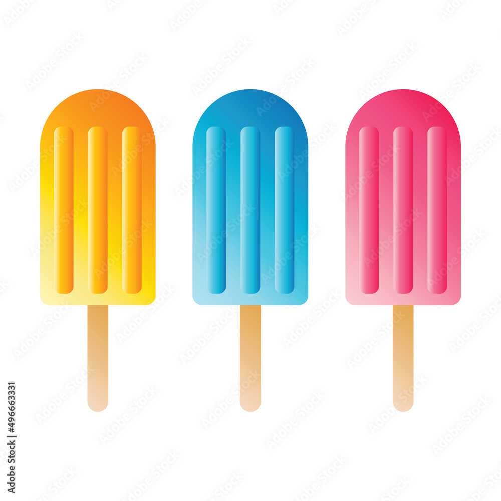 Set of popsicle ice cream icons for website design, app, ui, isolated ...