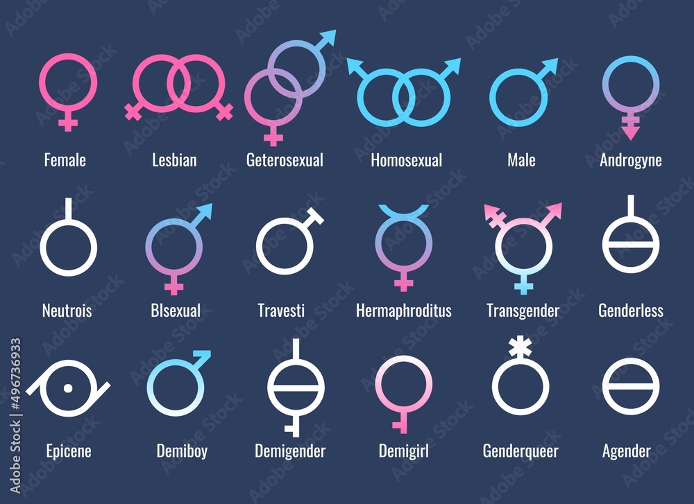 Non genderism symbols Stock Vector | Adobe Stock
