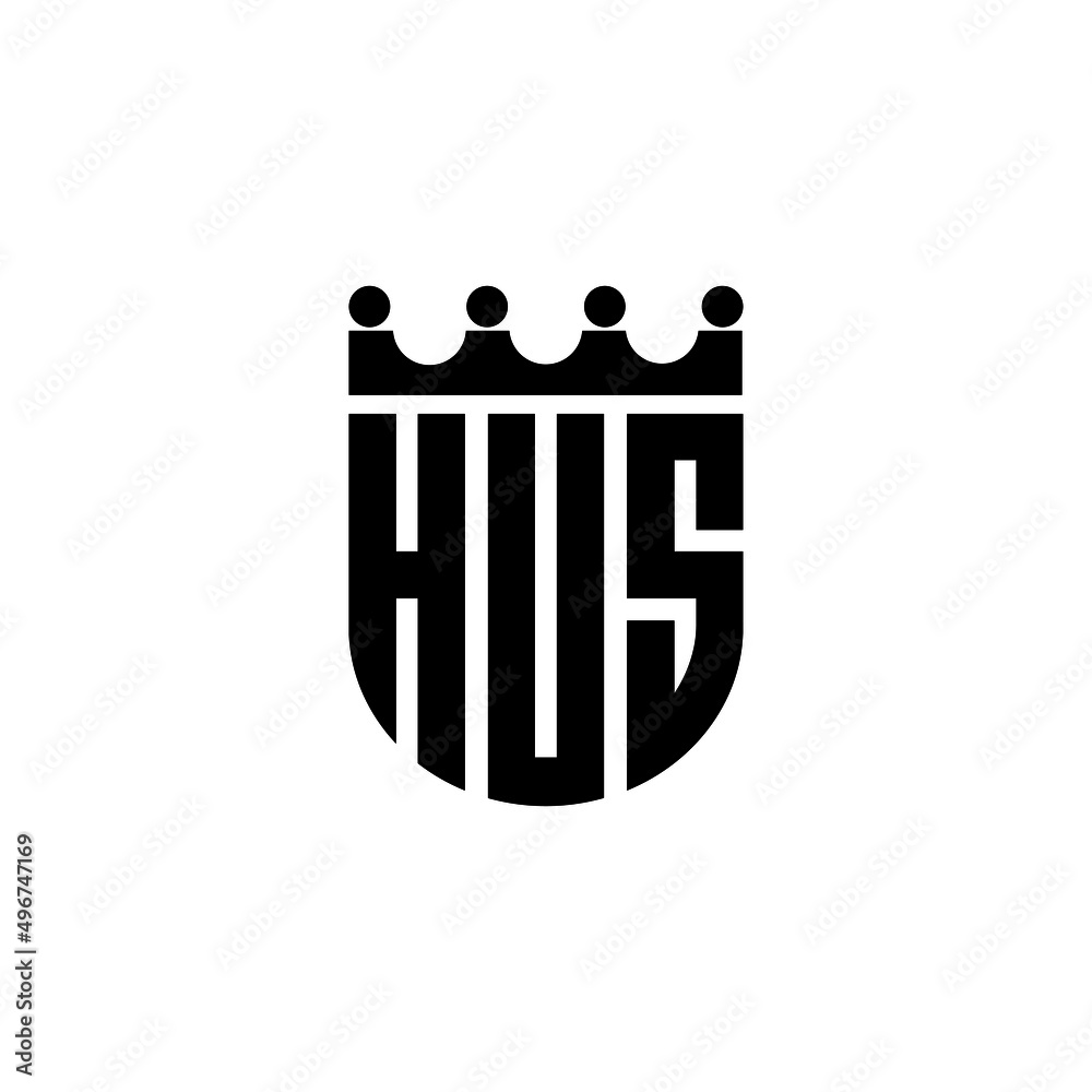 HUS letter logo design with white background in illustrator, vector ...