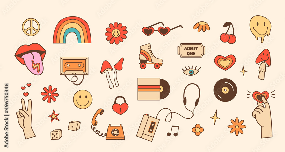 Smiley Face Stickers 1970s