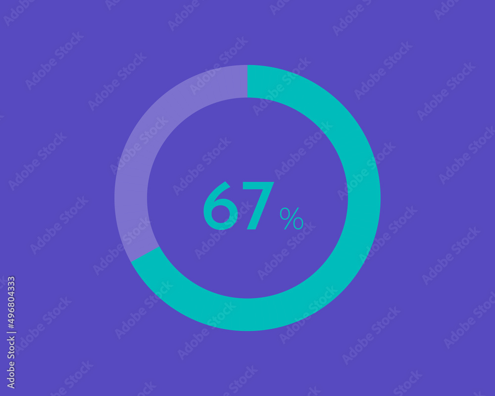 67 Percentage diagrams on blue color background HD, pie chart for Your documents, reports, 67% ...