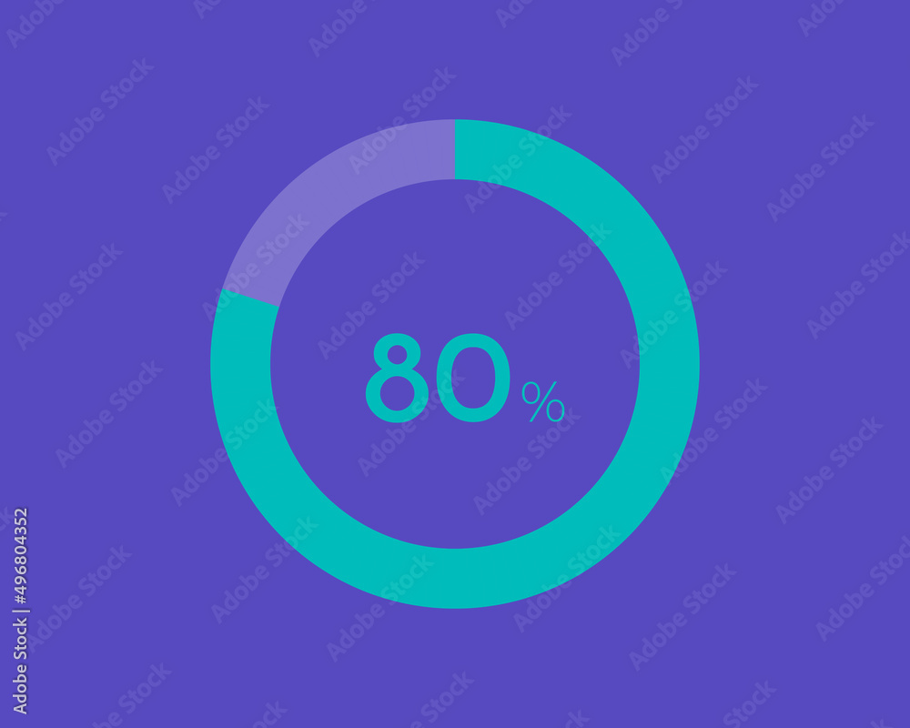 80 Percentage diagrams on blue color background HD, pie chart for Your ...