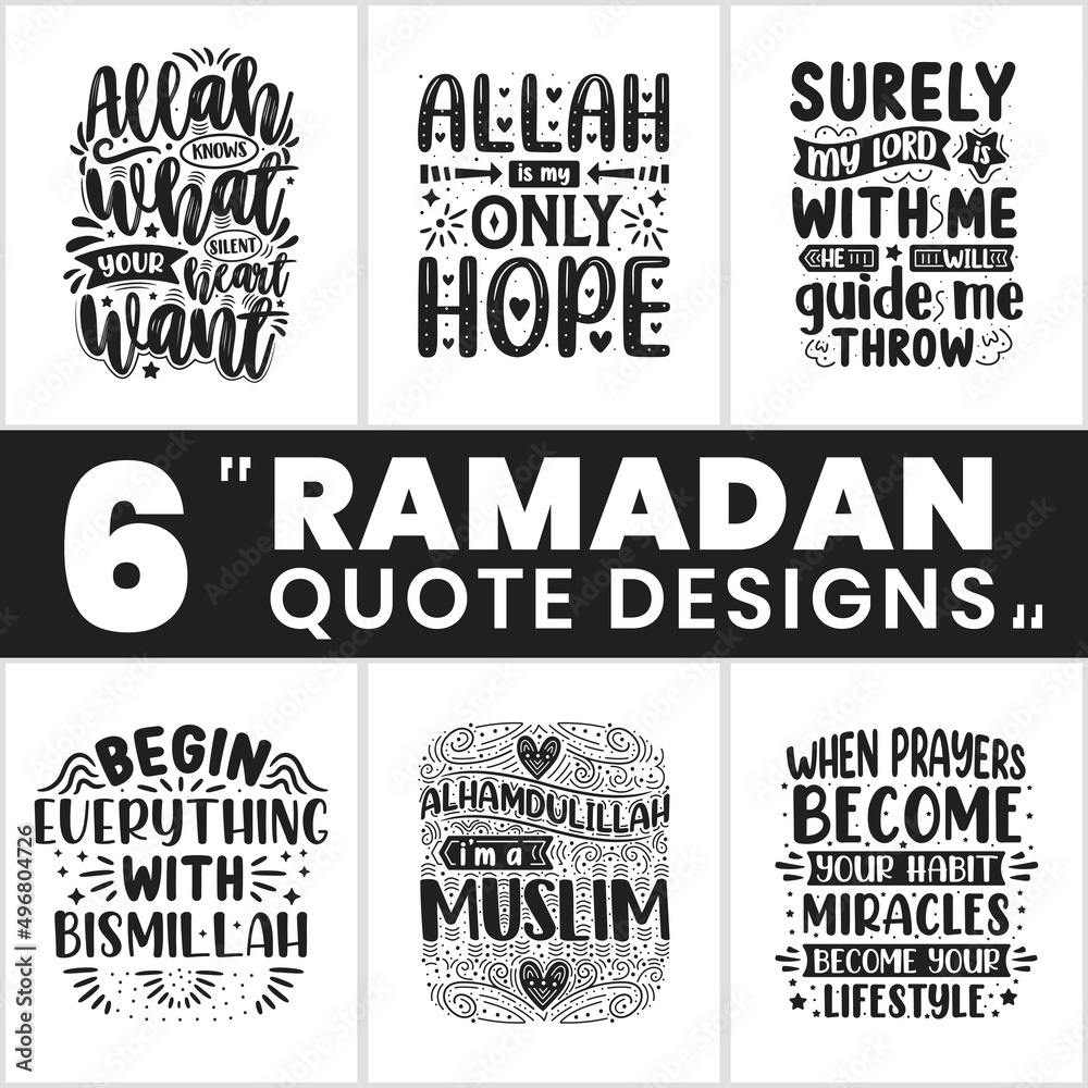 Ramadan SVG bundle, Ramadan typography set. Islamic typography quotes ...