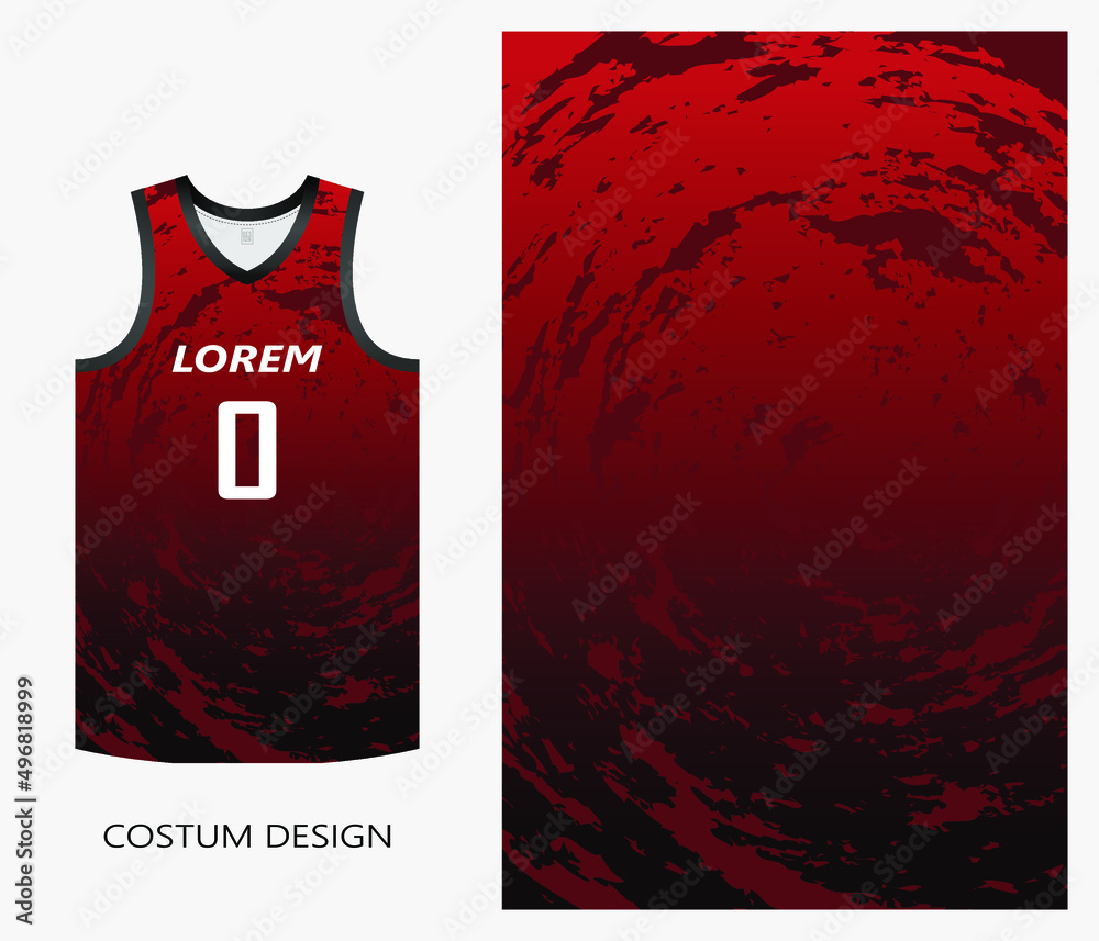 basketball jersey pattern design template. red abstract background for ...