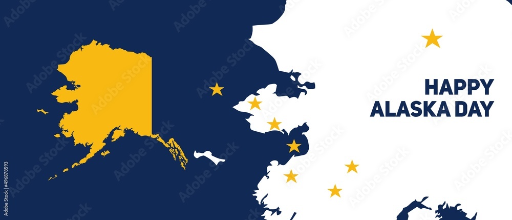 Stock-Vektorgrafik „Poster for Happy Alaska Day. 18 October . The ...