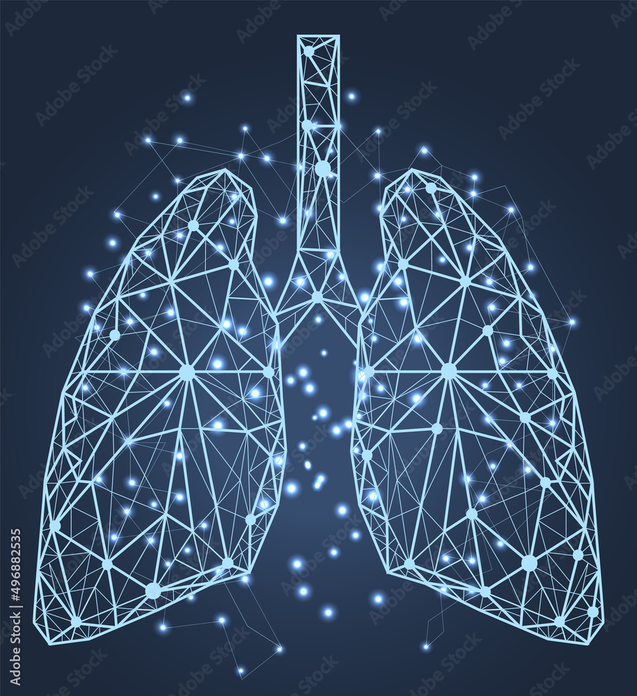 Human lungs surgery operation low poly. Medicine, disease, drug ...