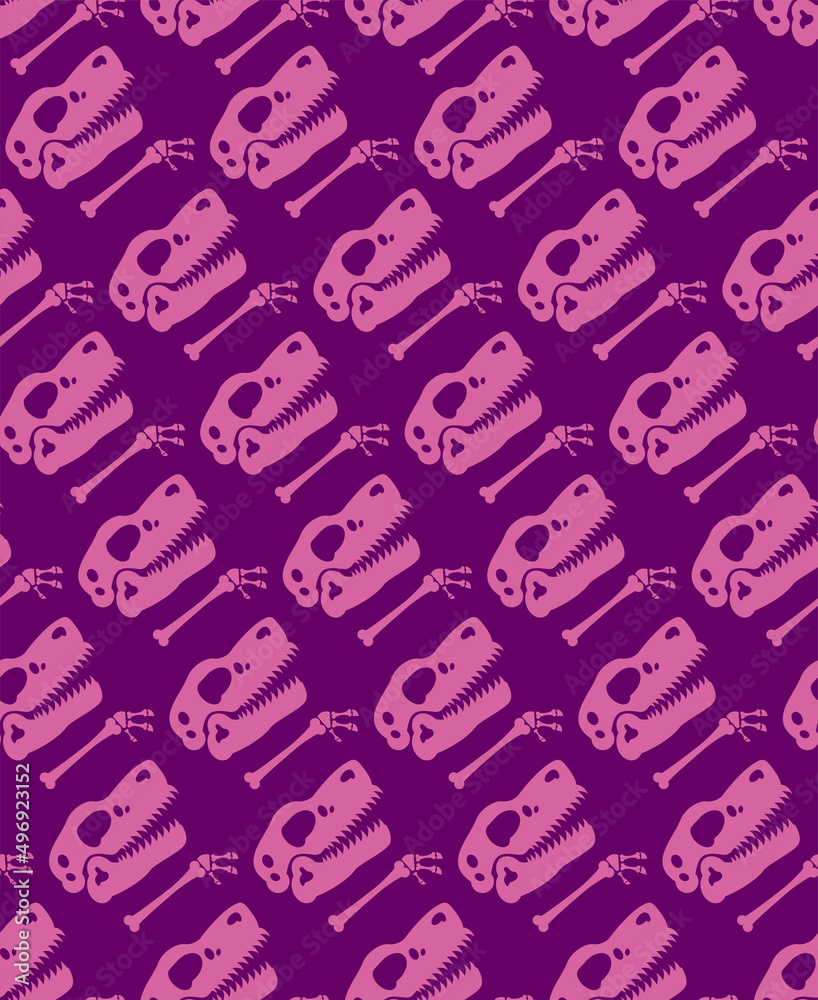 Dinosaur skull pattern seamless. The skull of Tyrannosaurus rex ...