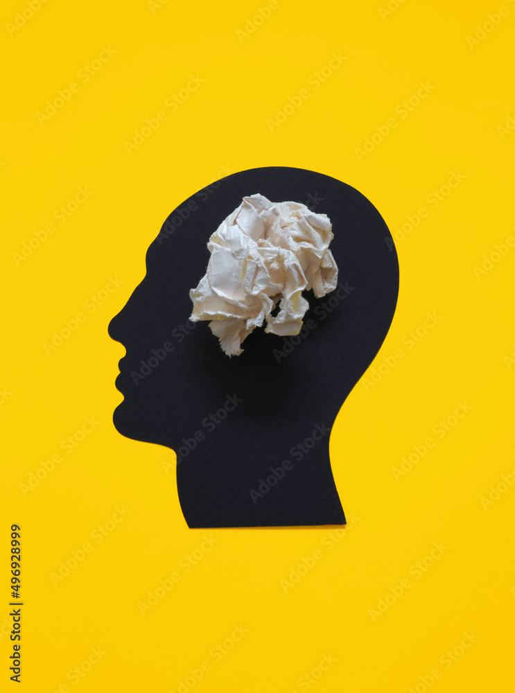 Abstract Overthinking Man. Simple Composition with Simple Black Human ...