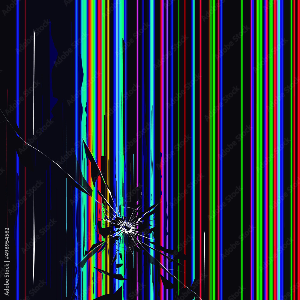 Vector de Stock Broken, cracked smart screen, display error. Vector joke on screen. | Adobe Stock