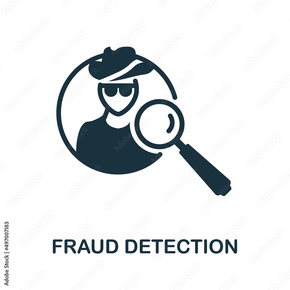 Fraud Detection icon. Monochrome simple Fraud Detection icon for ...