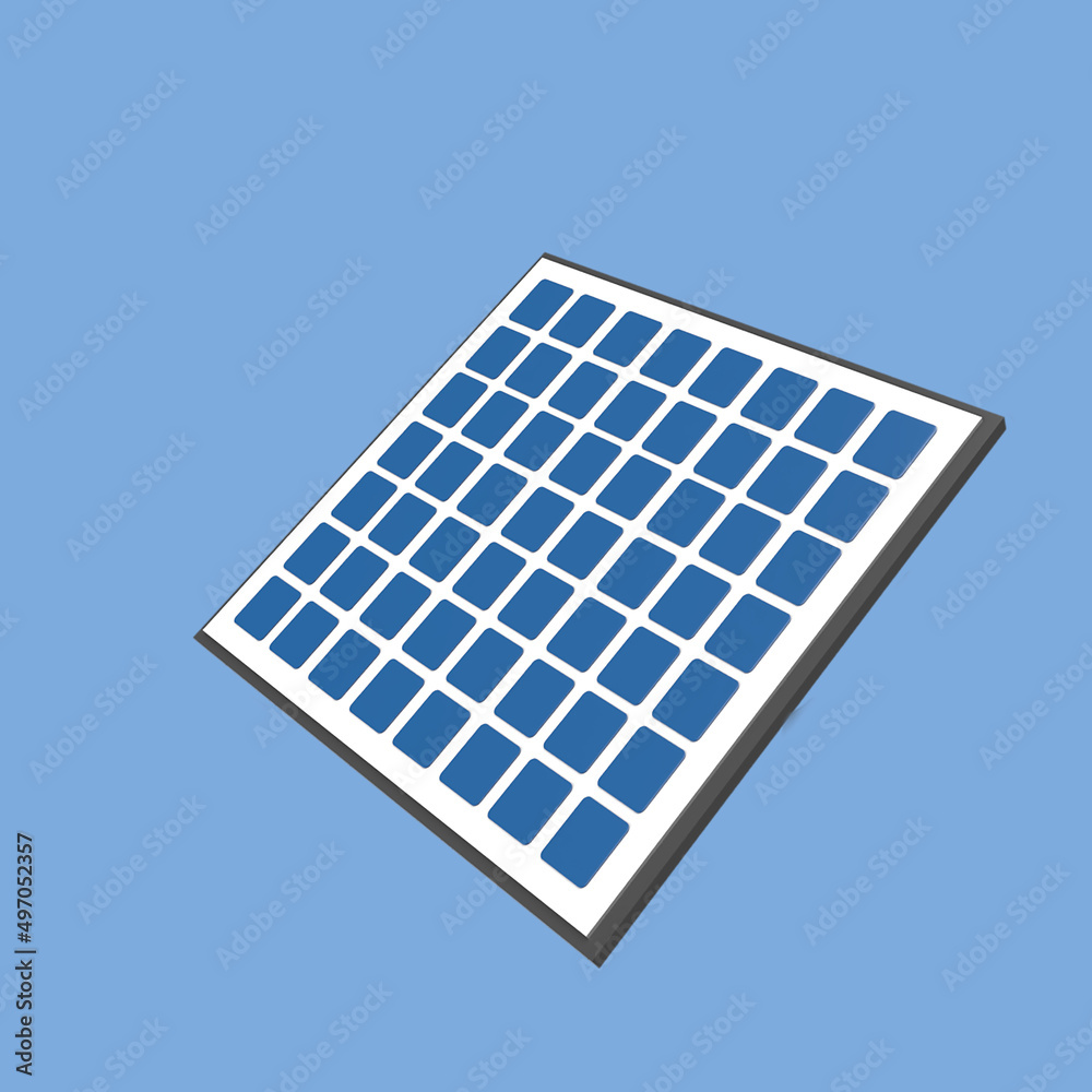 solar panels 3d model cartoon style. render illustration Stock ...
