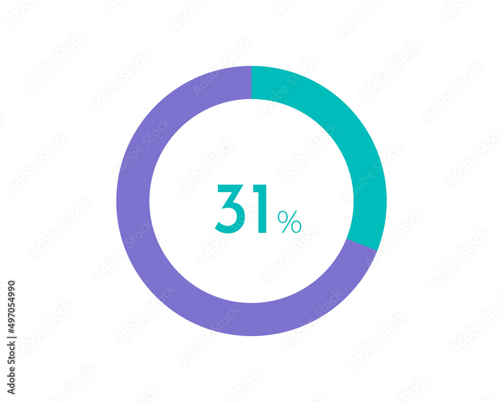 Image vectorielle Stock 31 Percentage pie diagrams on the white ...