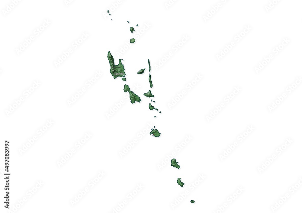 Ilustración de Stock Isolated map of Vanuatu with capital, national ...