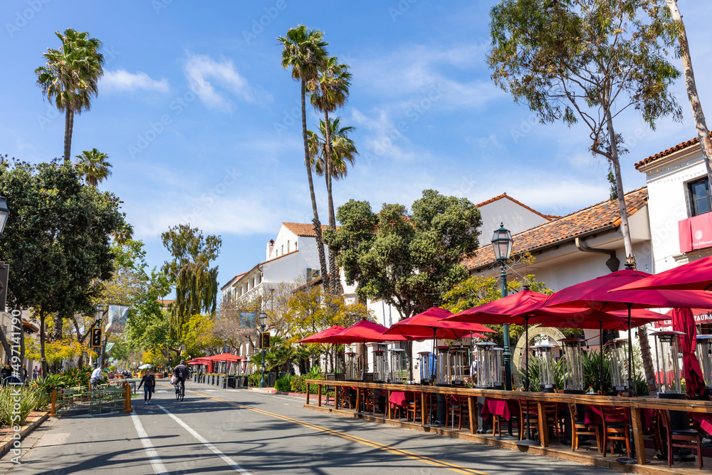 Traditional colonial architecture in Santa Barbara, California. USA ...