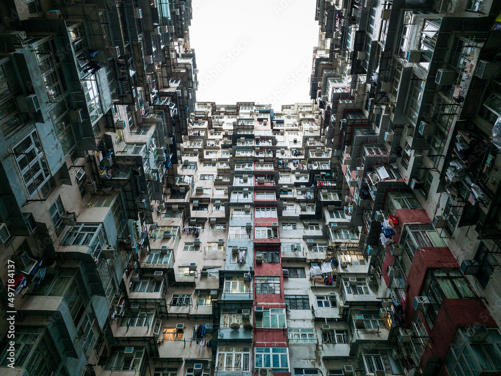 Hong Kong - 10 may 2019: Yik Cheong Building. Known as The Monster ...