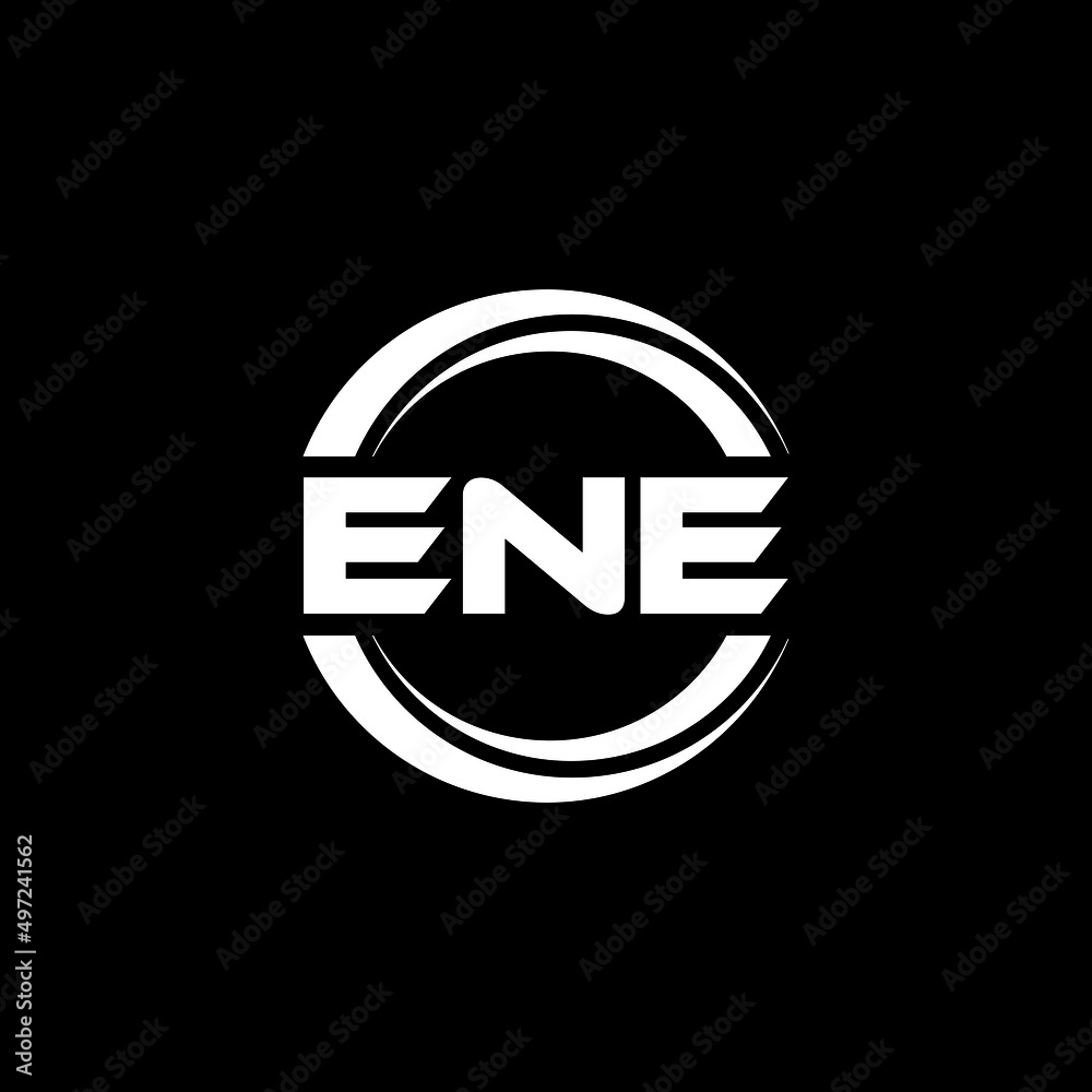 ENE letter logo design with black background in illustrator, vector ...
