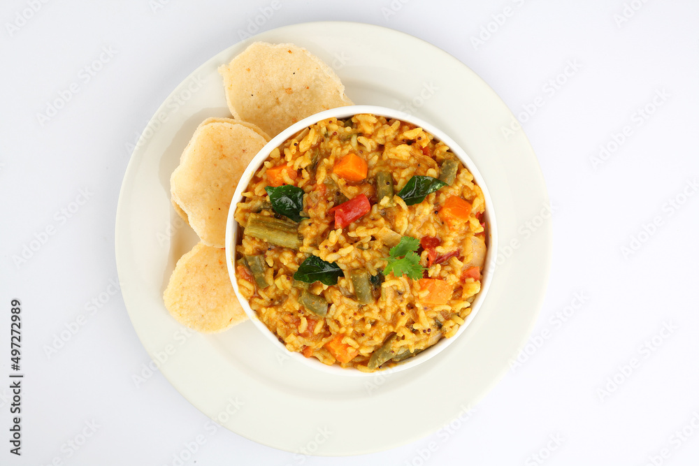 Sambar Rice - Tasty and popular south indian recipe served in a ceramic ...