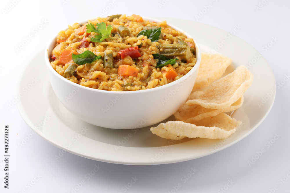 Sambar Rice - Tasty and popular south indian recipe served in a ceramic ...