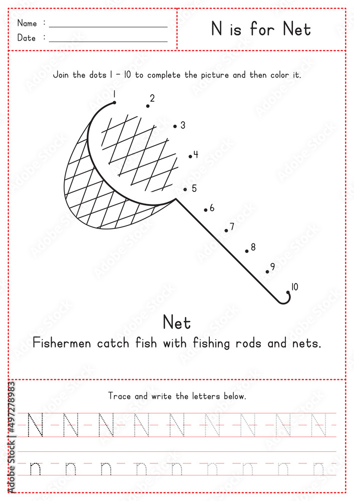 Children Learning Printable - Connecting Dot to Dot, Coloring, Reading ...