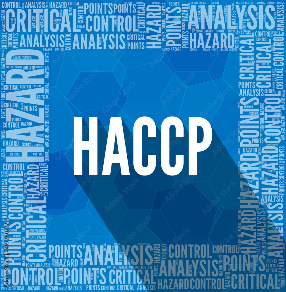 HACCP - Hazard Analysis Critical Control Point conceptual typography illustration with a word ...