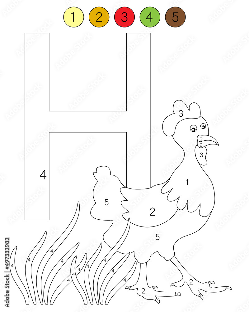 Coloring book alphabet with animals. ABC coloring page for kids with ...