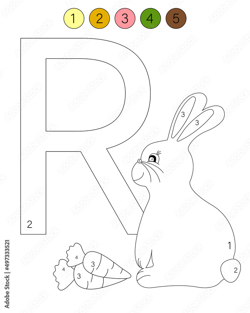 Coloring book alphabet with animals. ABC coloring page for kids with ...