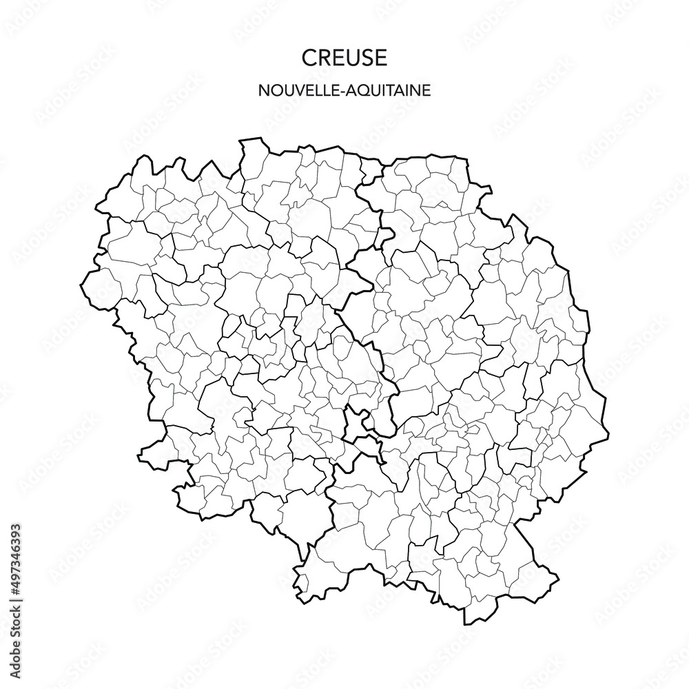 Map of the Geopolitical Subdivisions of The Département De La Creuse ...