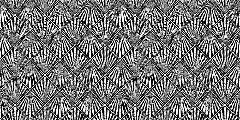 Seamless Distorted Art Deco in Black and White surface pattern design ...