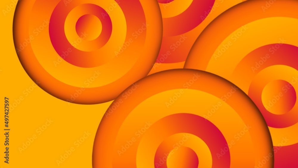 Circles geometry gradient background with yellow and orange color ...