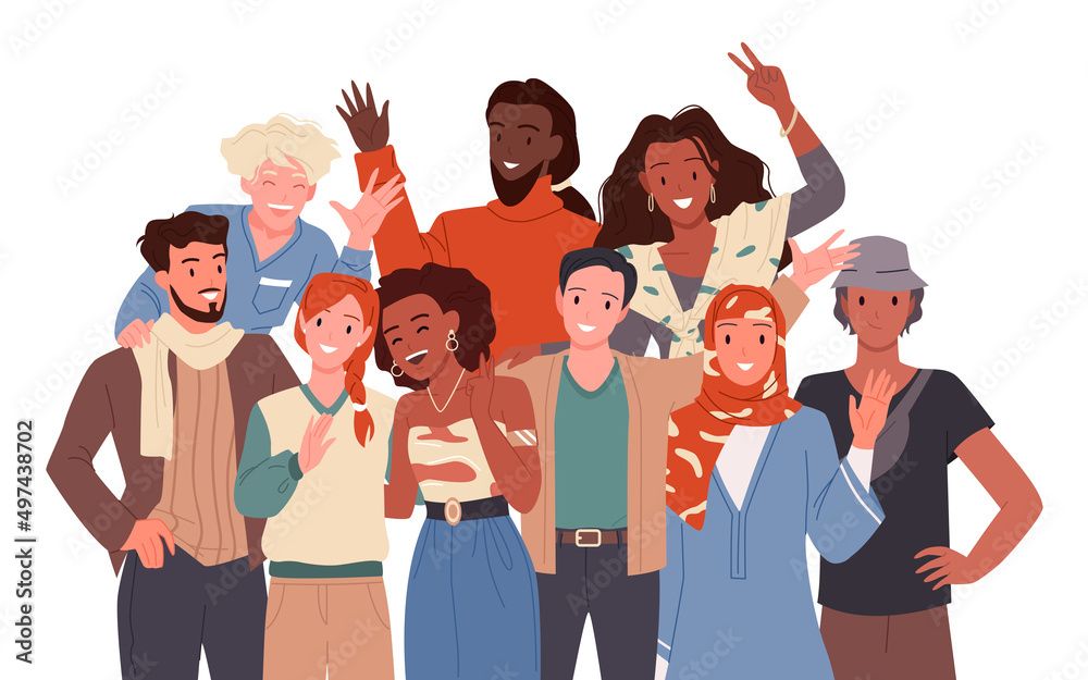 Group of multinational friends. International friendship, young diverse ...