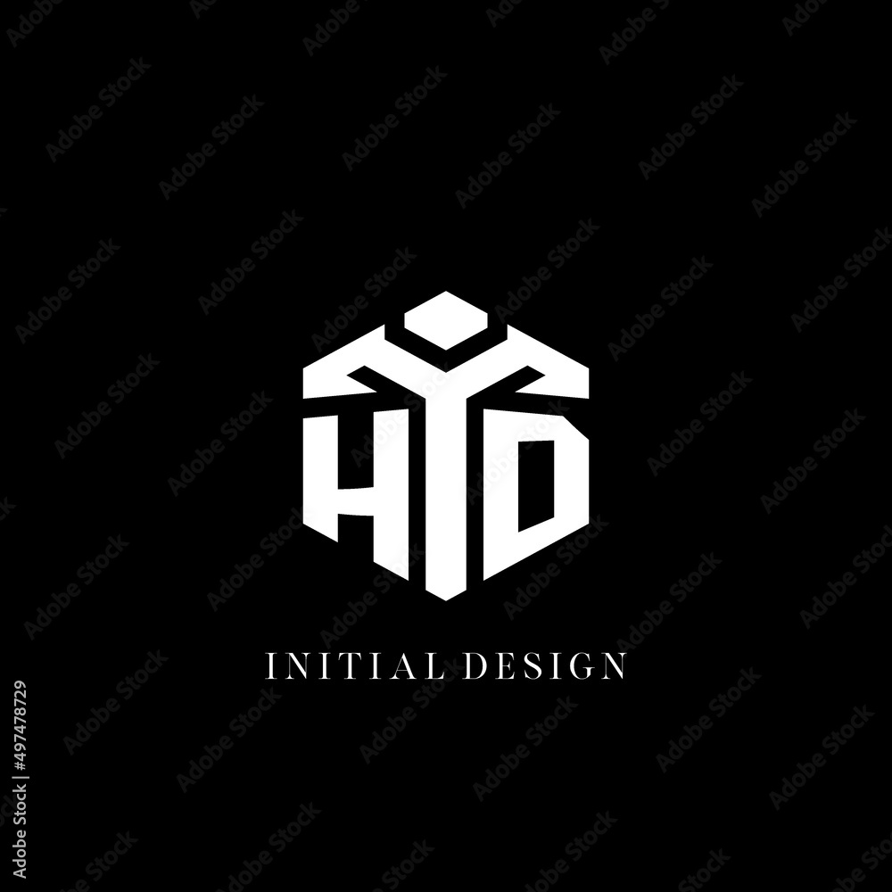 Initial HD logo hexagon shape geometric style Stock Vector | Adobe Stock