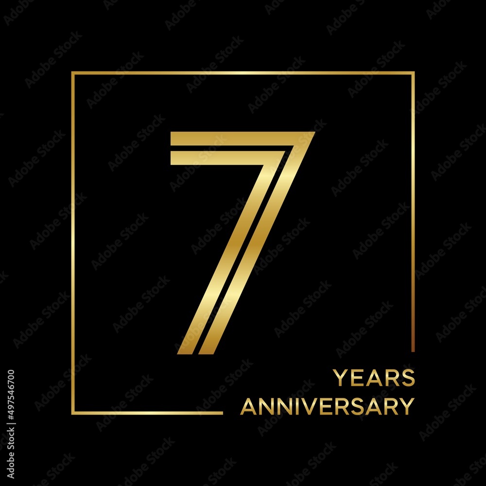 7th anniversary logotype. Anniversary celebration template design for ...