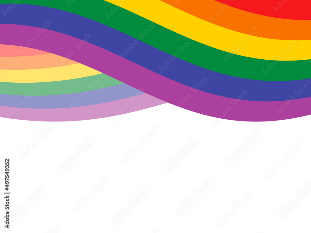 Waving abstract LGBT pride flag frame icon vector. LGBT flag design element isolated on a white ...