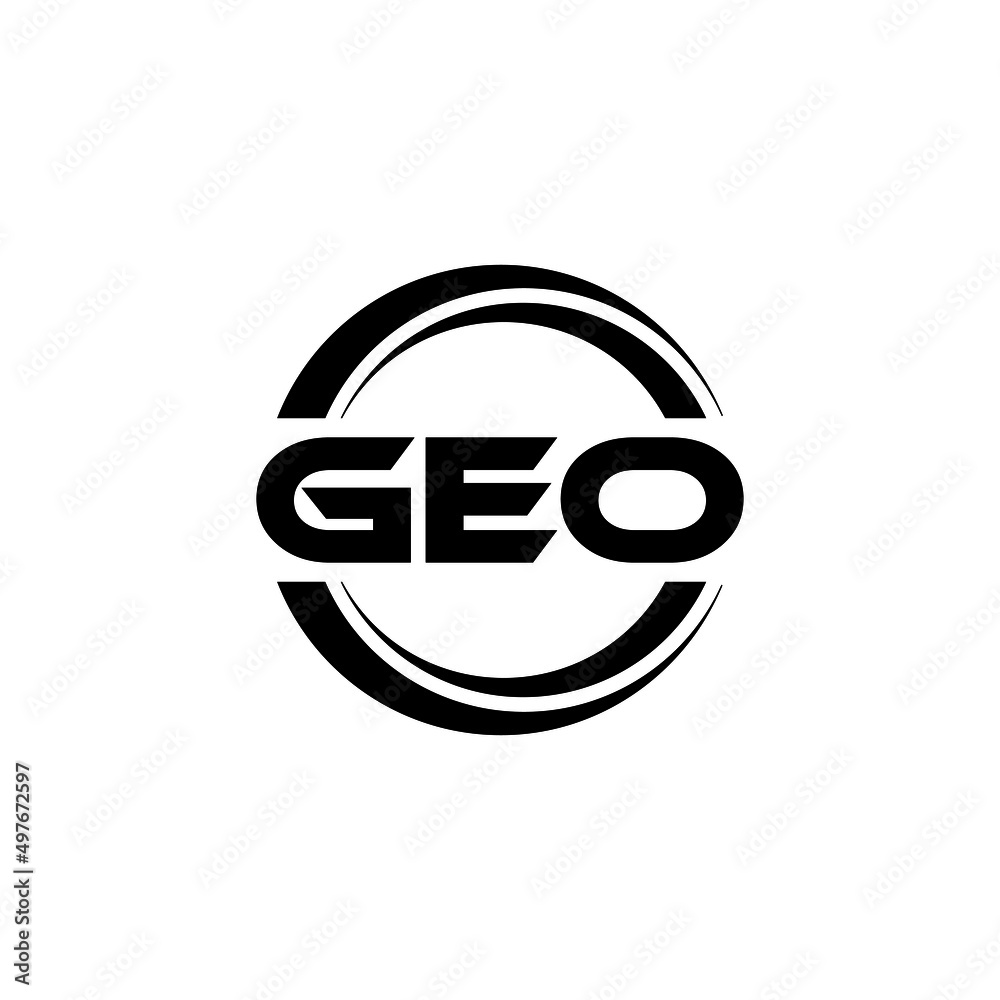 GEO letter logo design with white background in illustrator, vector ...