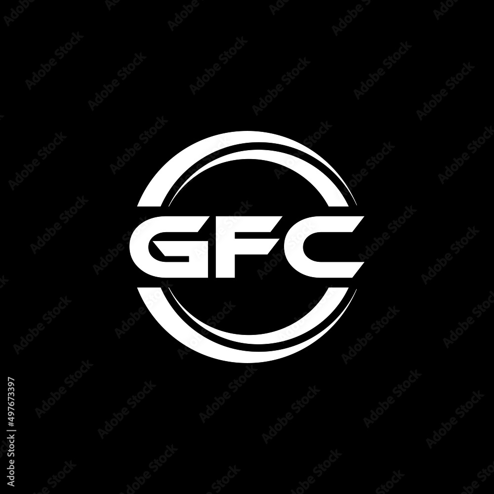 Stock-Vektorgrafik „GFC letter logo design with black background in ...