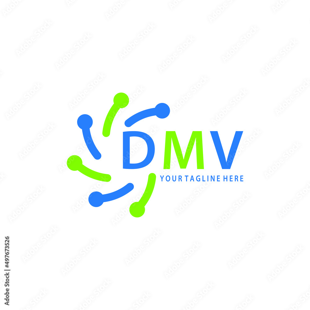 DMV logo design initial creative letter on white background. DMV vector ...