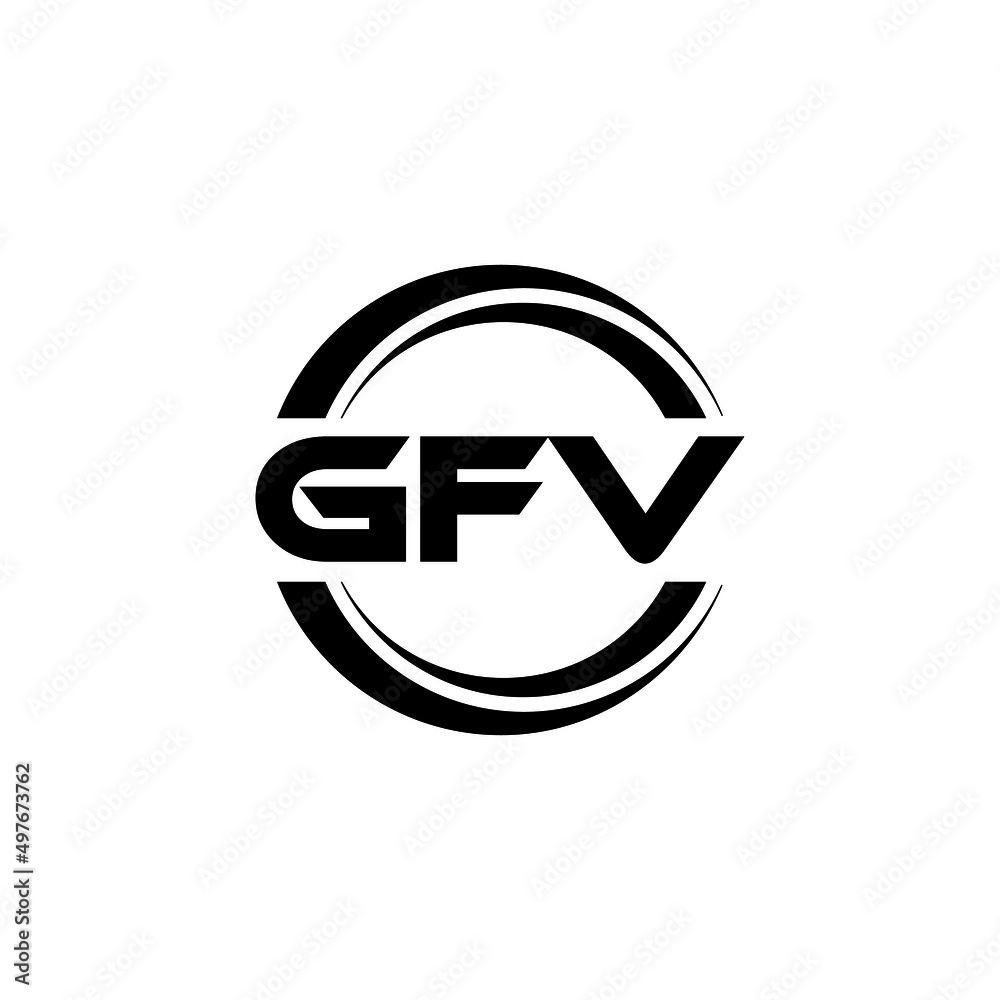 Vector de Stock GFV letter logo design with white background in ...
