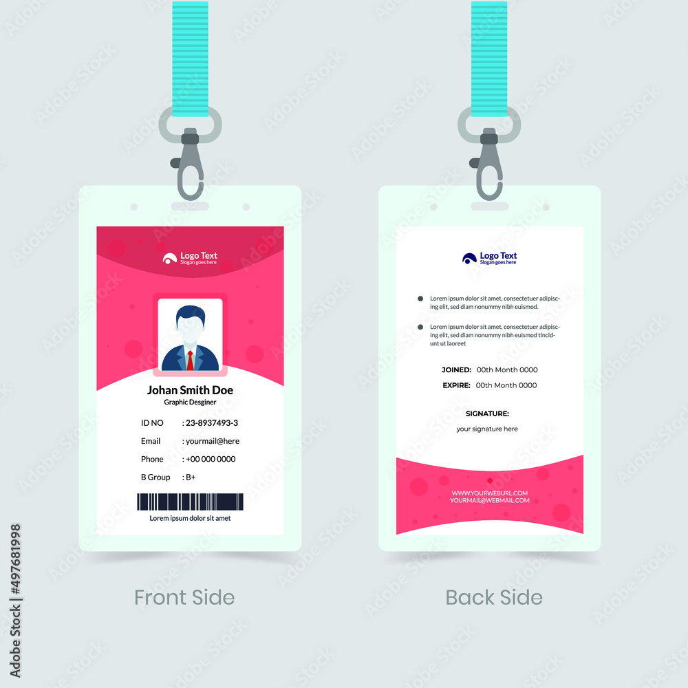 เวกเตอร์ Stock Corporate Employee ID Card Design. Luxury, Modern ...