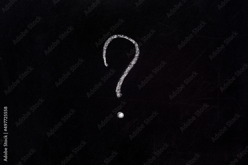 Have question symbol on school board. Blackboard drawing question mark ...